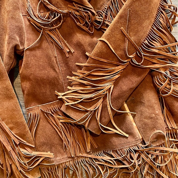 Jackets & Coats | Vintage Suede Fringe Jacket Boho Festival Hippie ...